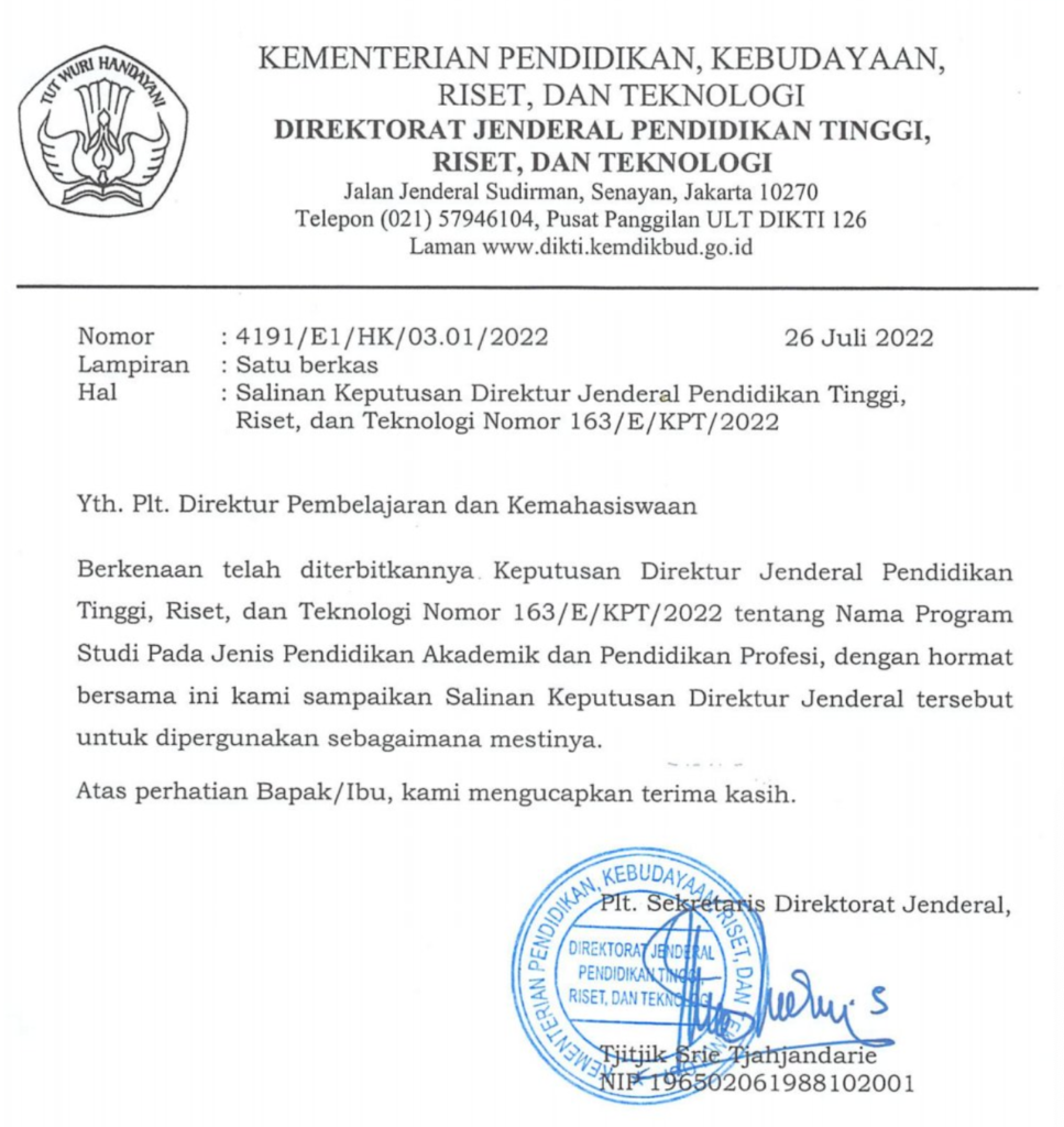 Regulasi taksonomi nama program studi – dasaptaerwin.net